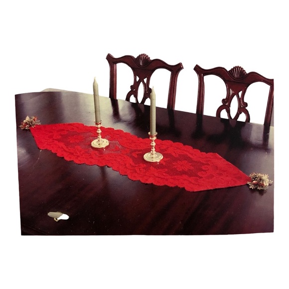 Dining | New Elegant Red Lace Christmas Table Runner 13x45 3 | Poshmark
